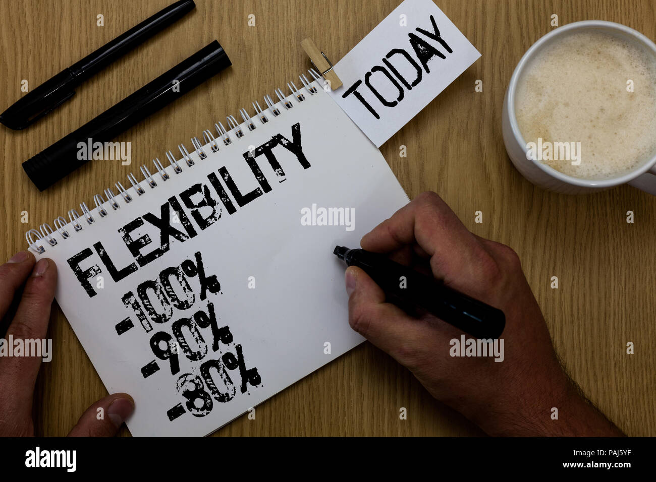 Text sign showing Flexibility 100 90 80. Conceptual photo How much ...