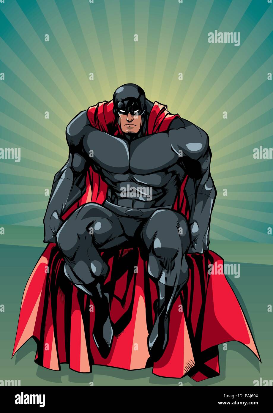 Superhero Sitting Ray Light Stock Vector Image & Art - Alamy