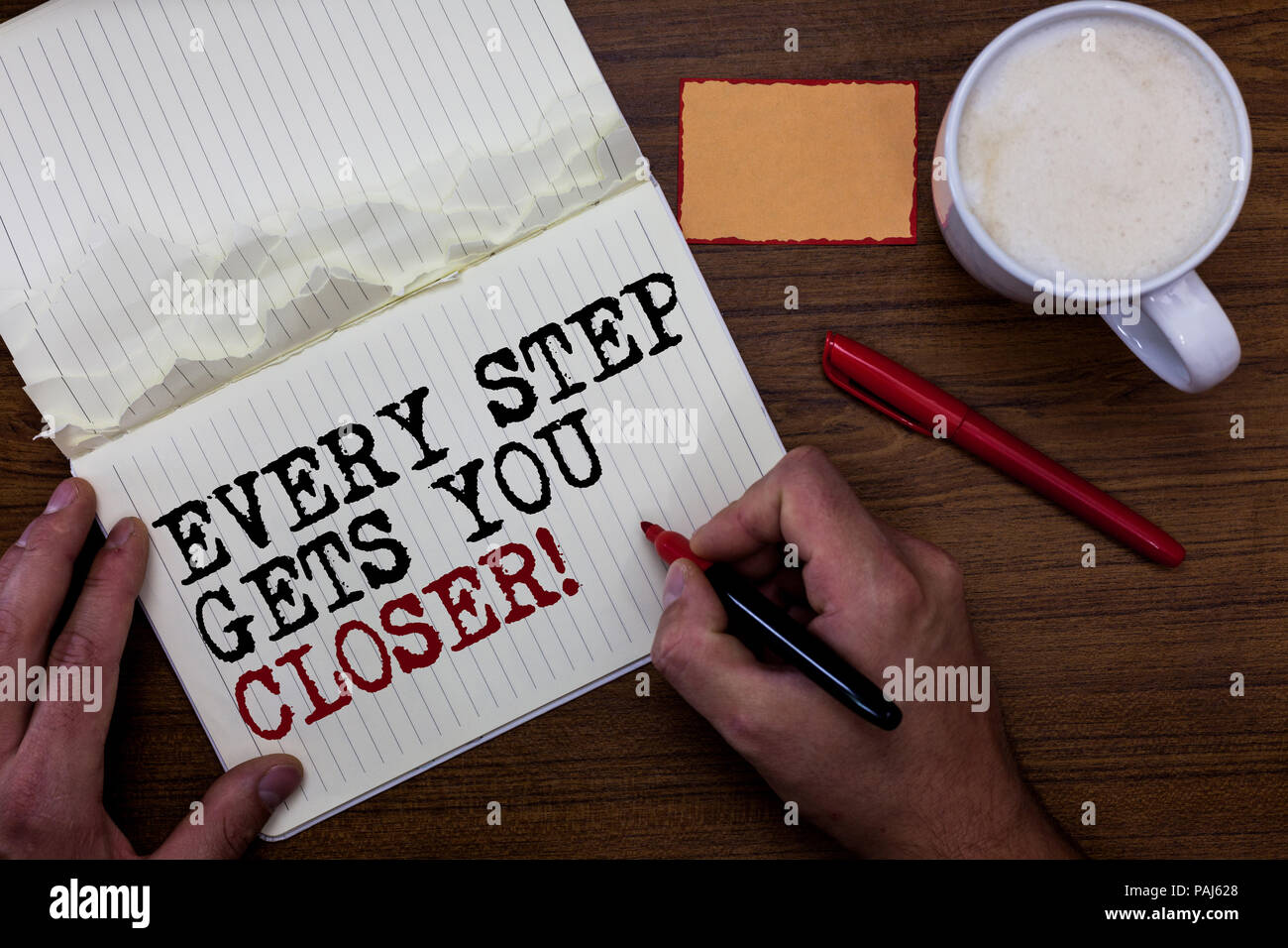 Handwriting text writing Every Step Gets You Closer. Concept meaning ...