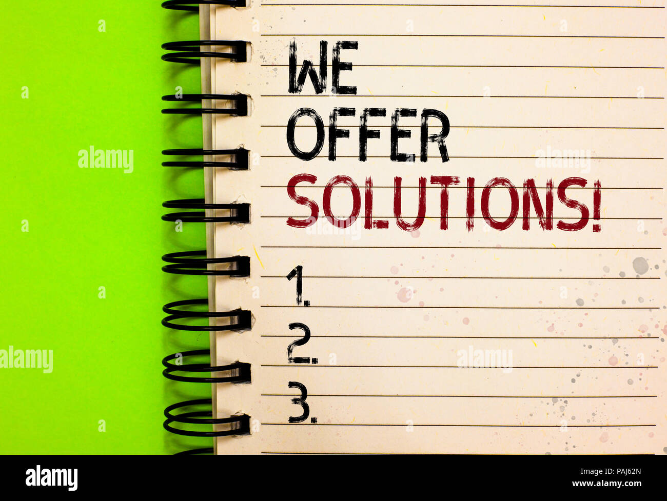 Word writing text We Offer Solutions. Business concept for Offering ...