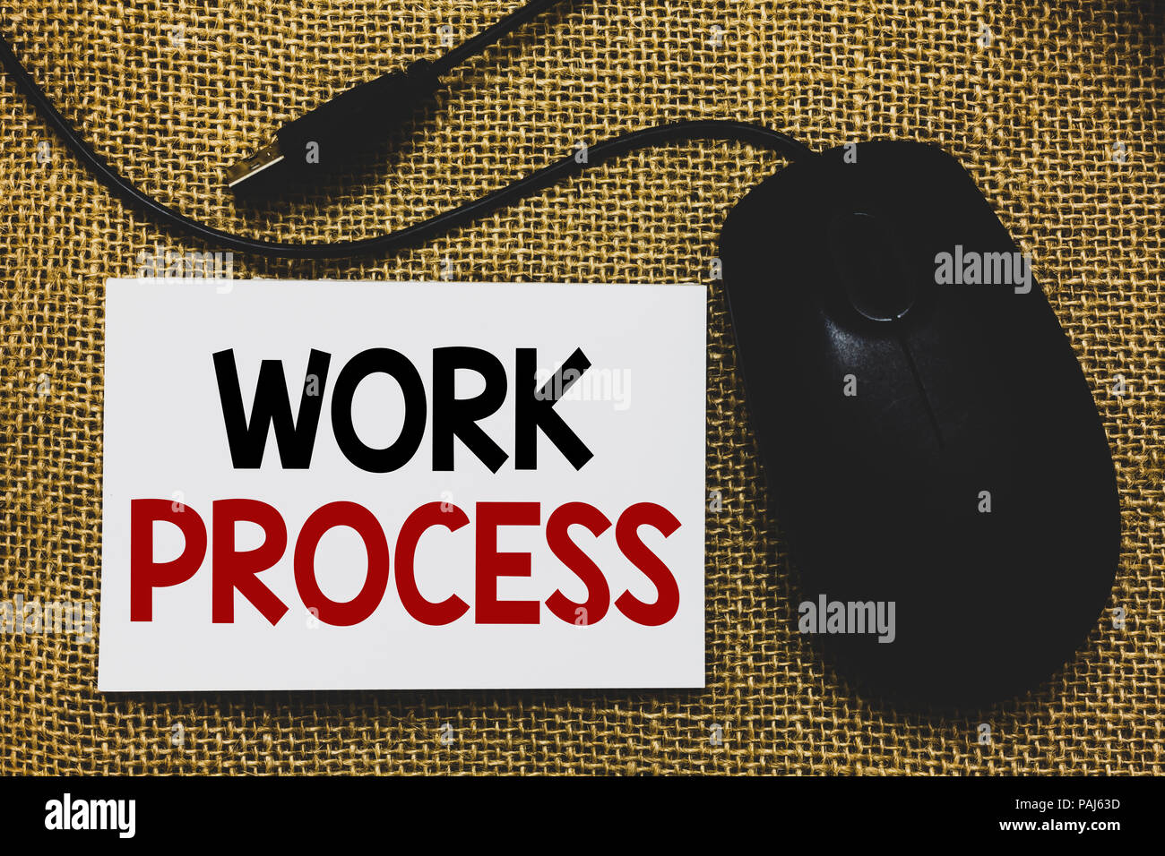 Writing note showing Work Process. Business photo showcasing Standard ...