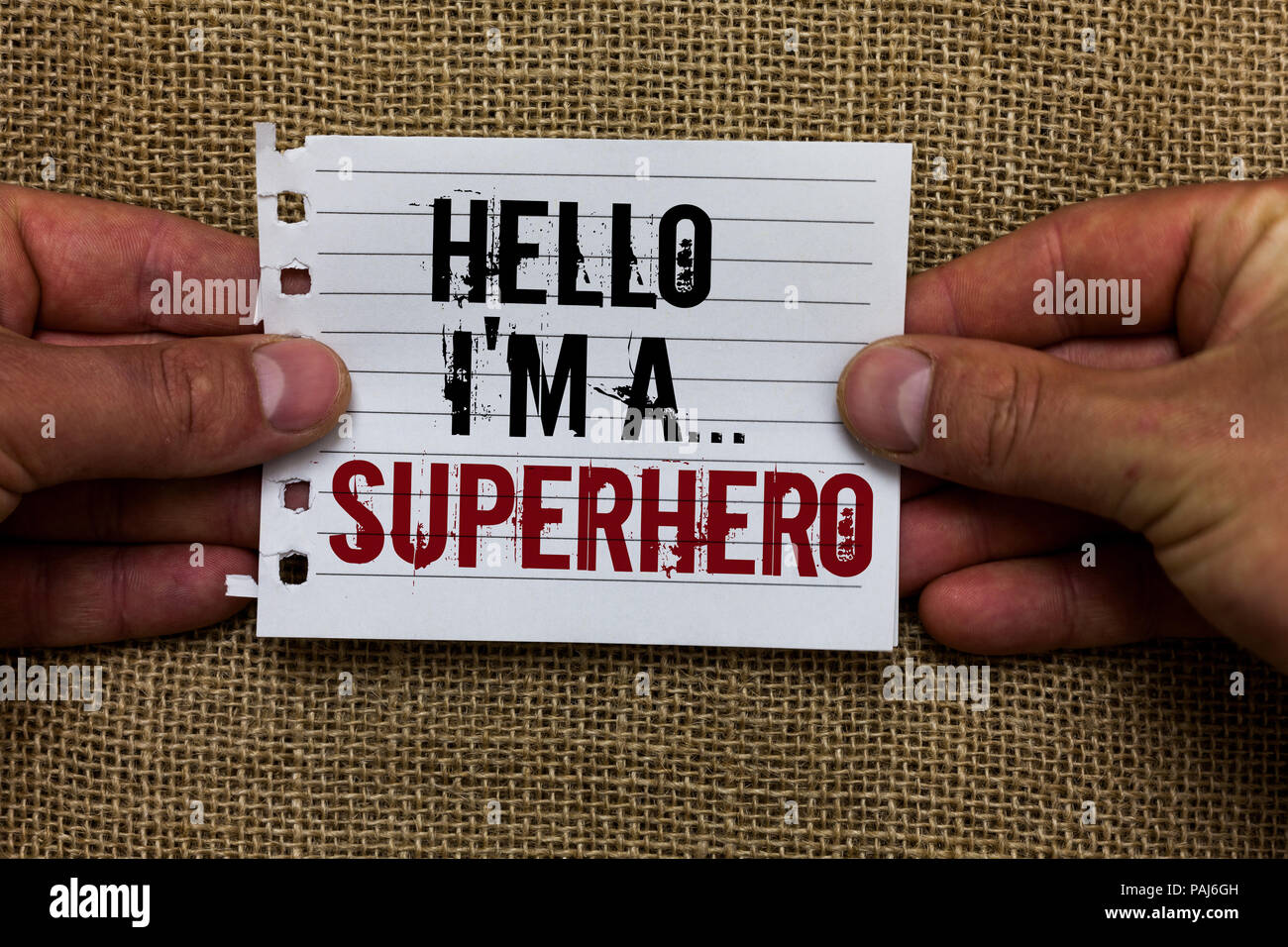 Text sign showing Hello I am A ... Superhero. Conceptual photo Special ...