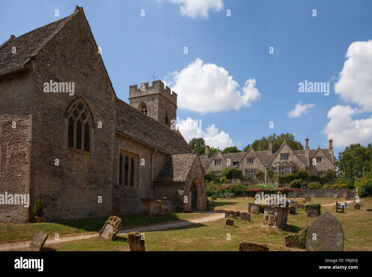 Asthall Manor and Church, Oxfordshire, England Stock Photo - Alamy