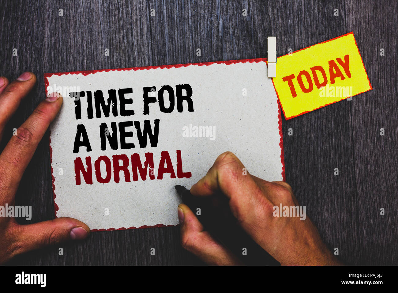 Handwriting text writing Time For A New Normal. Concept meaning Make a ...