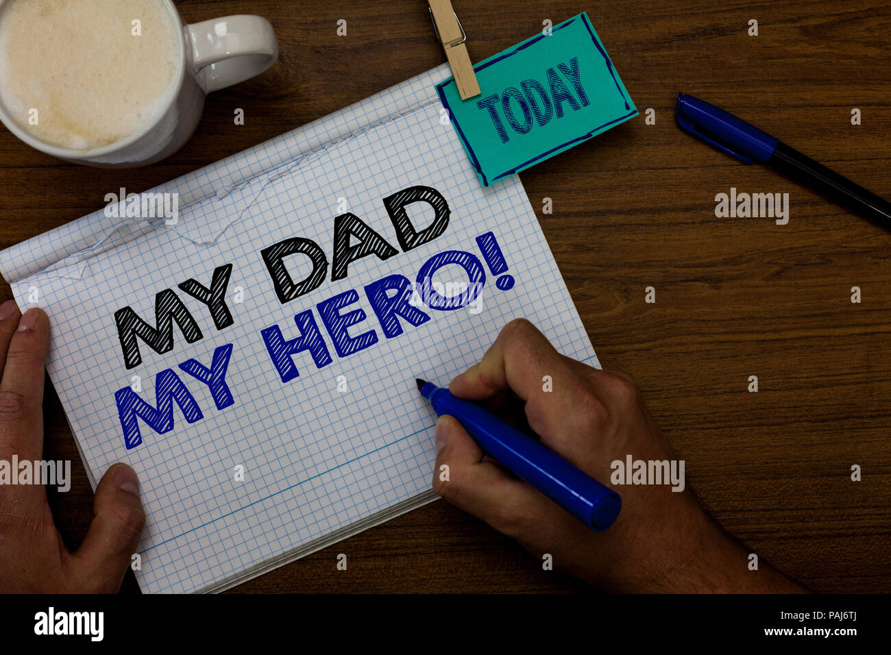 Writing note showing My Dad My Hero. Business photo showcasing ...