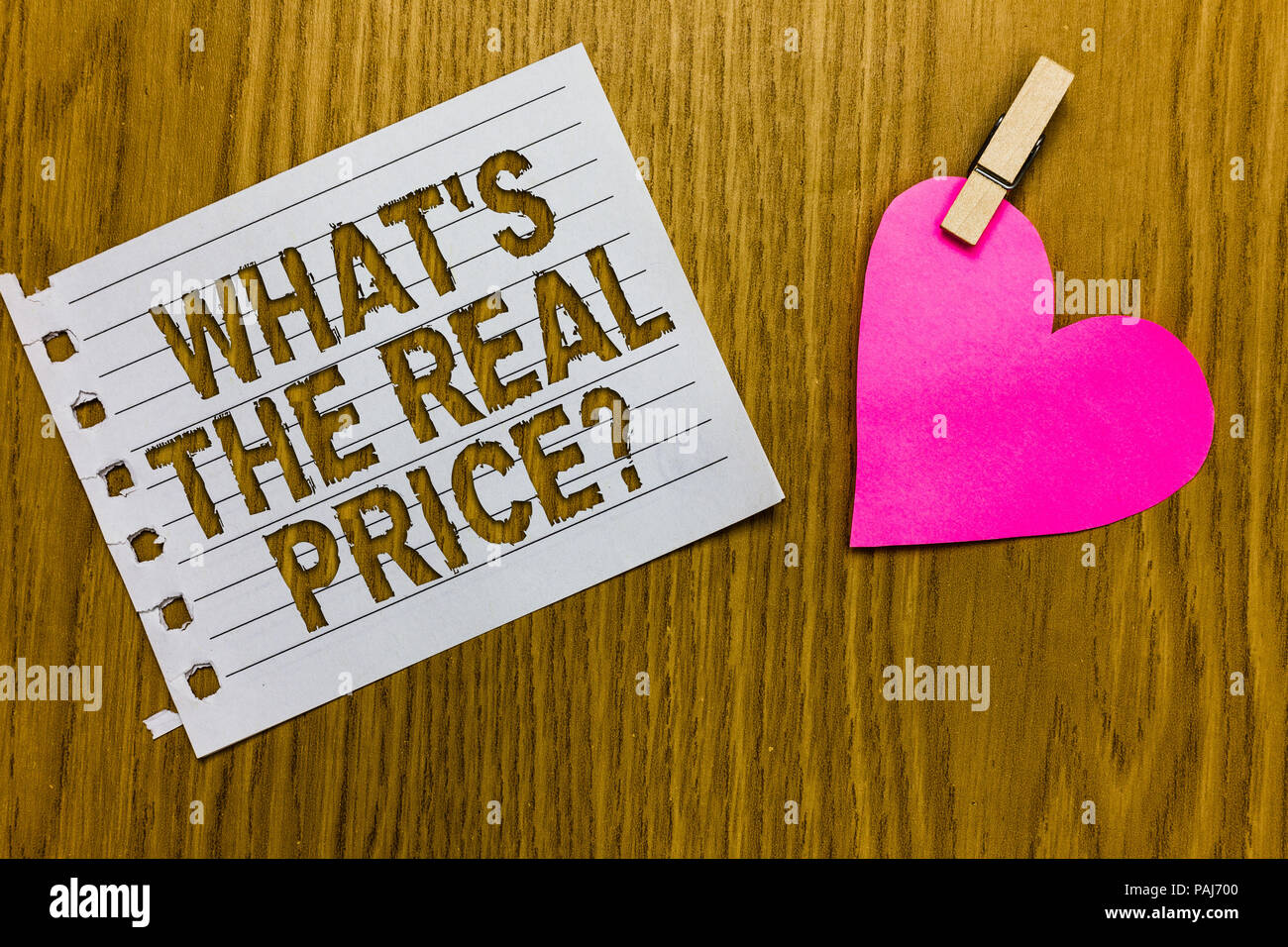 Conceptual hand writing showing What s is The Real Price question ...