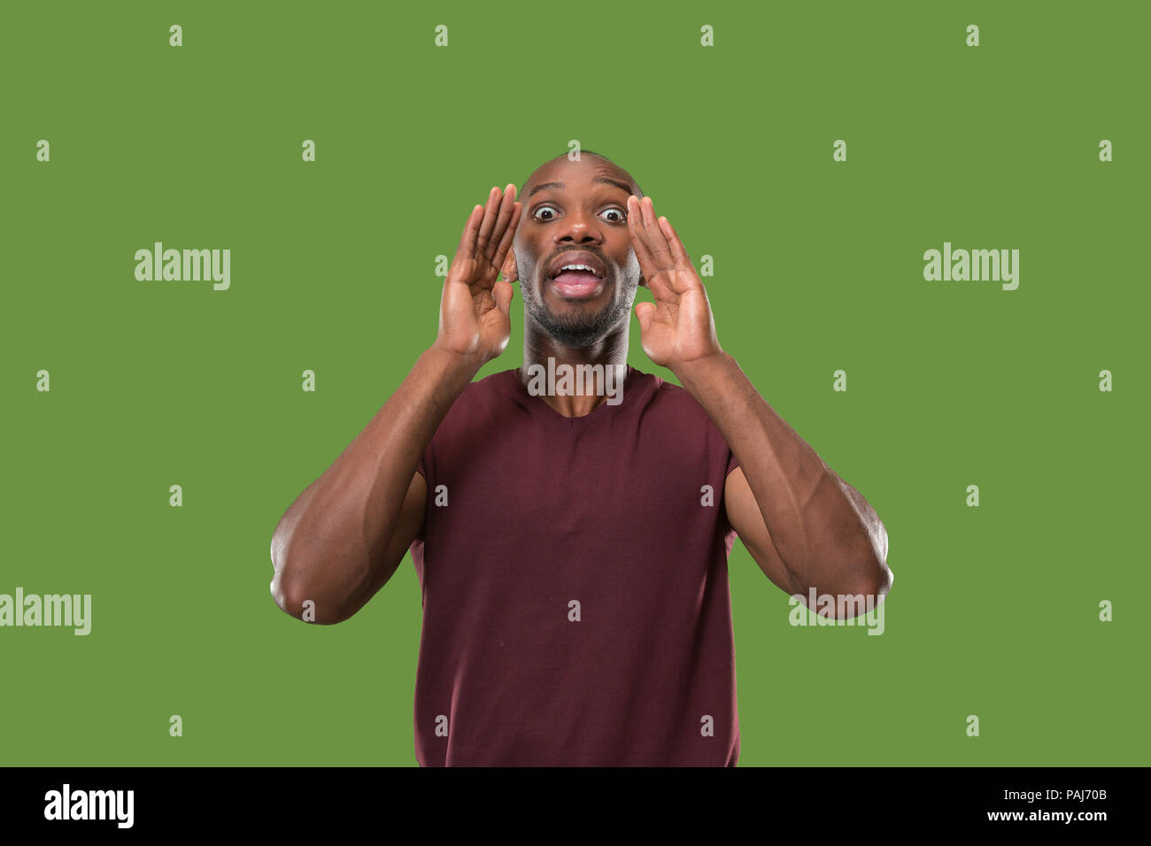 Emotional black man shouting hi-res stock photography and images - Alamy
