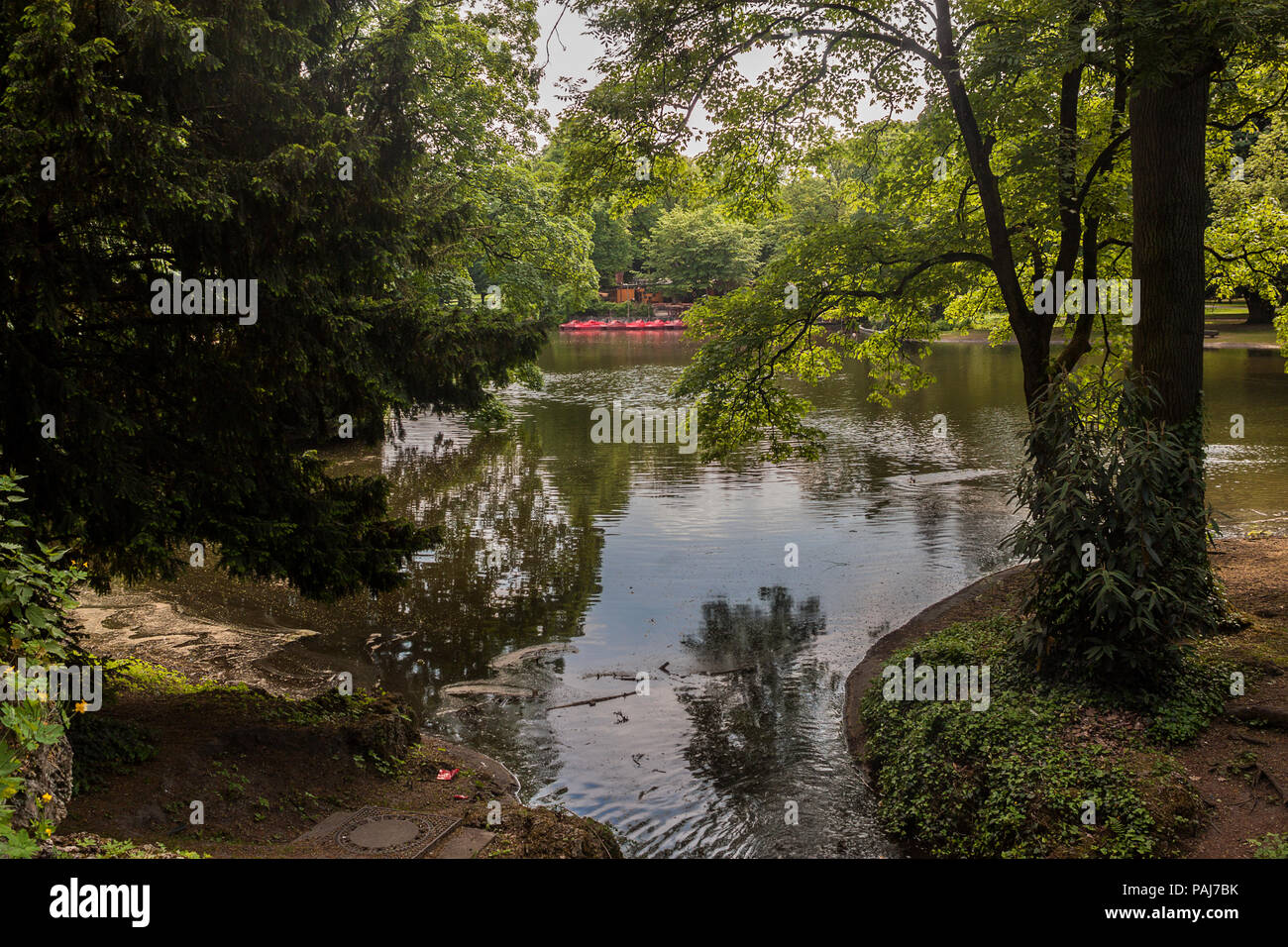 Beautiful park scene in the Volksgarten Park in Cologne, Germany Stock ...