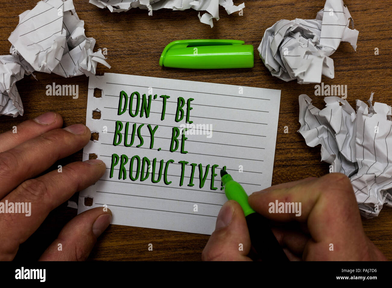 Word writing text Don t not Be Busy. Be Productive. Business concept ...