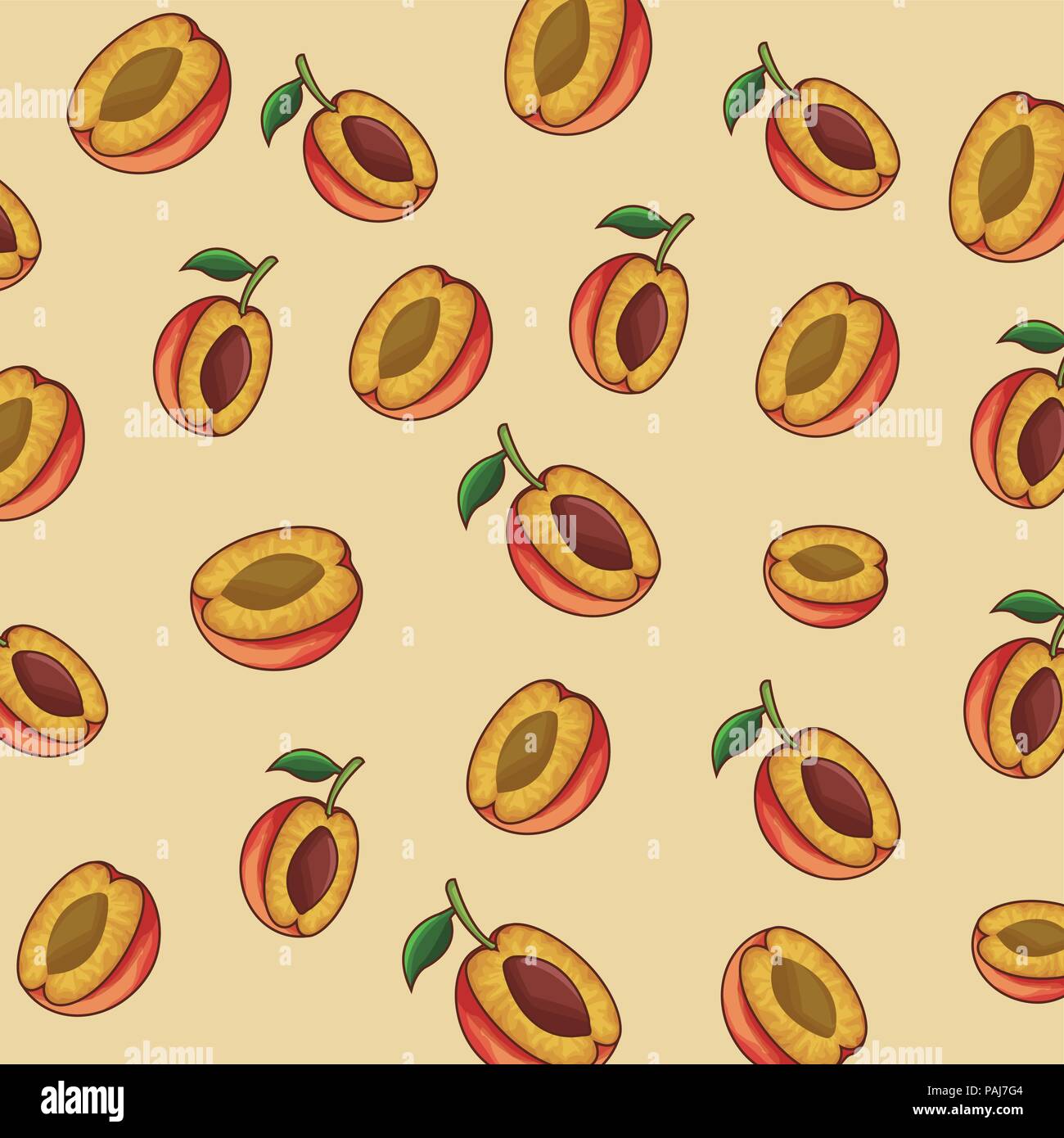 Peaches Fruits pattern background vector illustration graphic design ...
