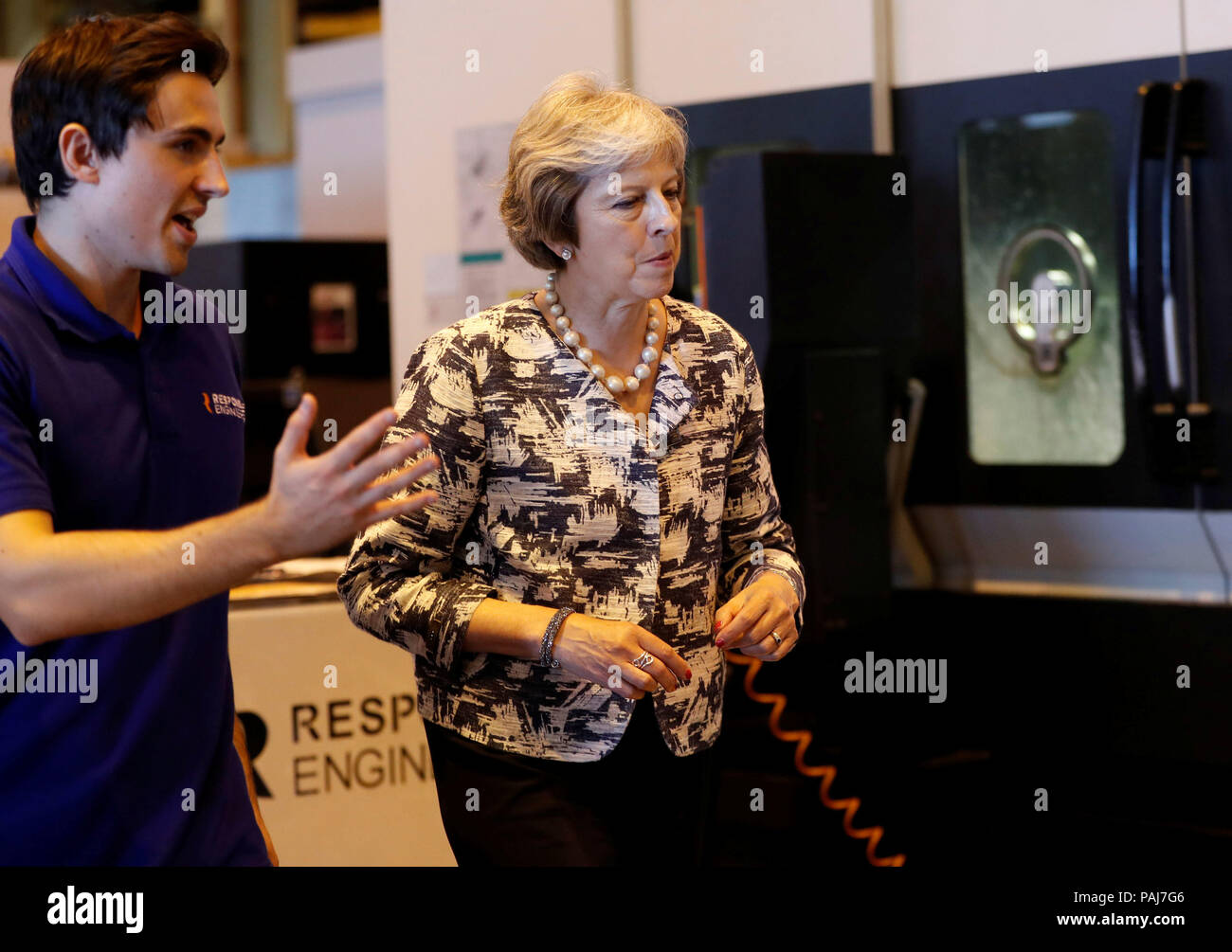 Prime Minister Theresa May visiting the Reece Group's Armstrong Works ...