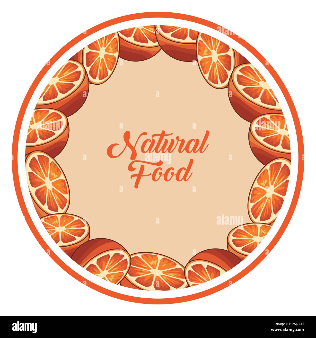 Natural fruits round frame concept vector illustration graphic design ...