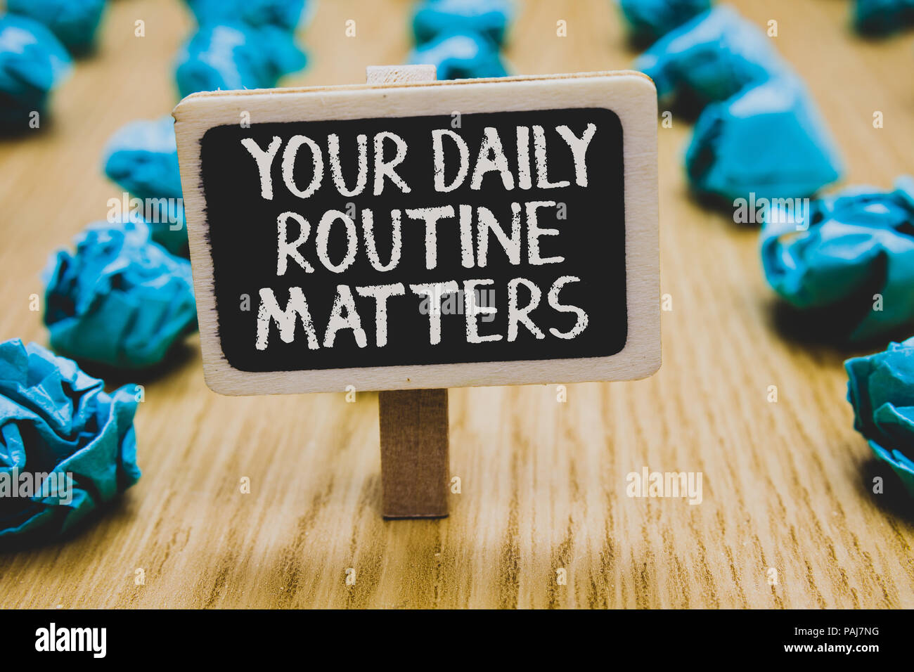 Handwriting text writing Your Daily Routine Matters.. Concept meaning ...