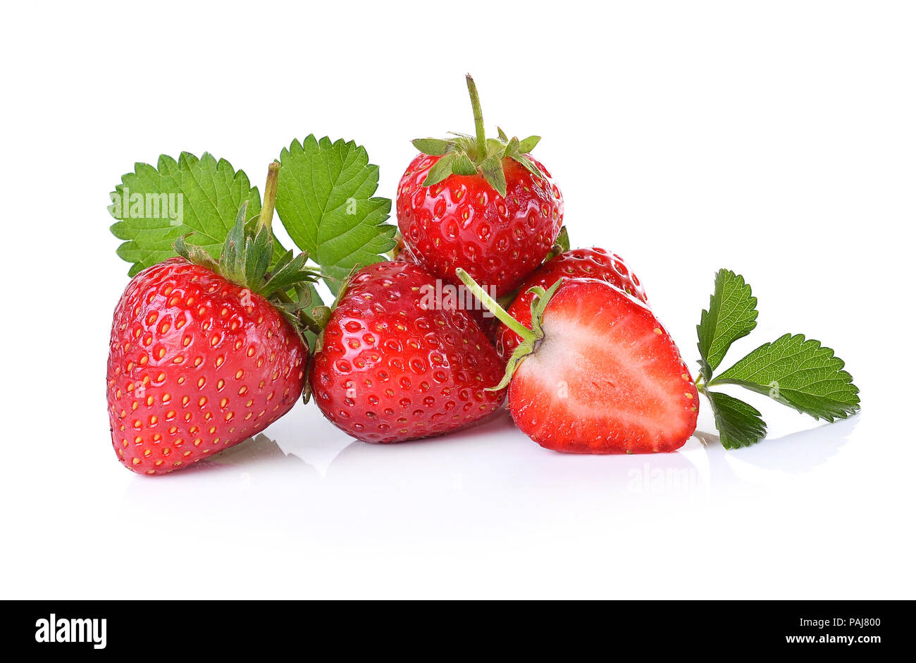 Strawberry on white background Stock Photo - Alamy