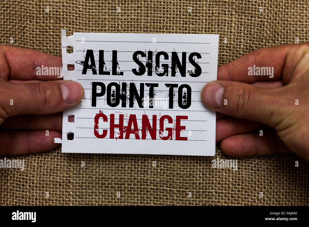 Text sign showing All Signs Point To Change. Conceptual photo Necessity ...