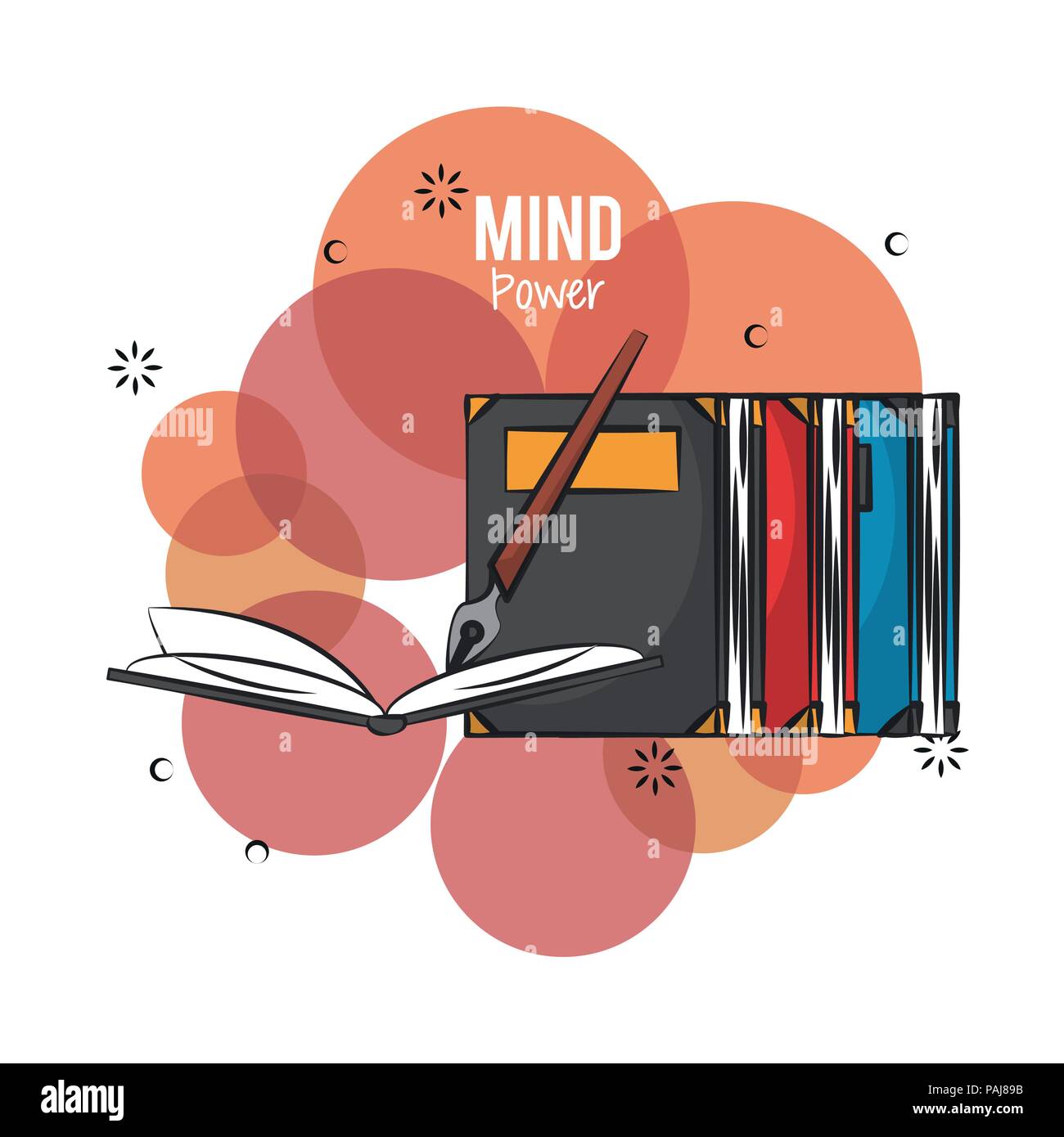 Mind power and intelligence cartoons elements vector illustration ...