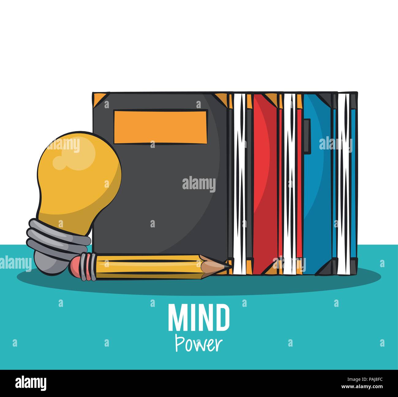 Mind power and intelligence cartoons elements vector illustration ...