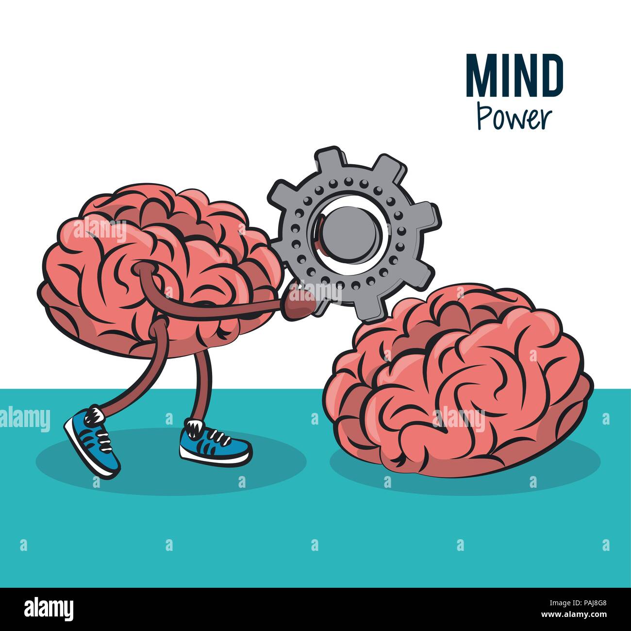Human brains with gear vector illustration graphic design Stock Vector ...