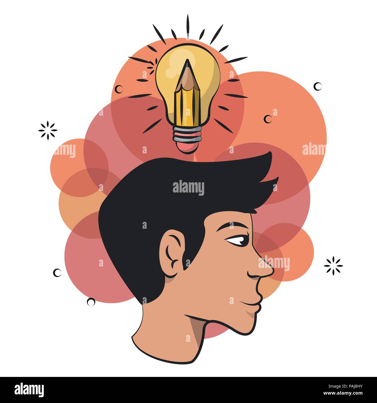 Mind power and intelligence cartoons elements vector illustration ...