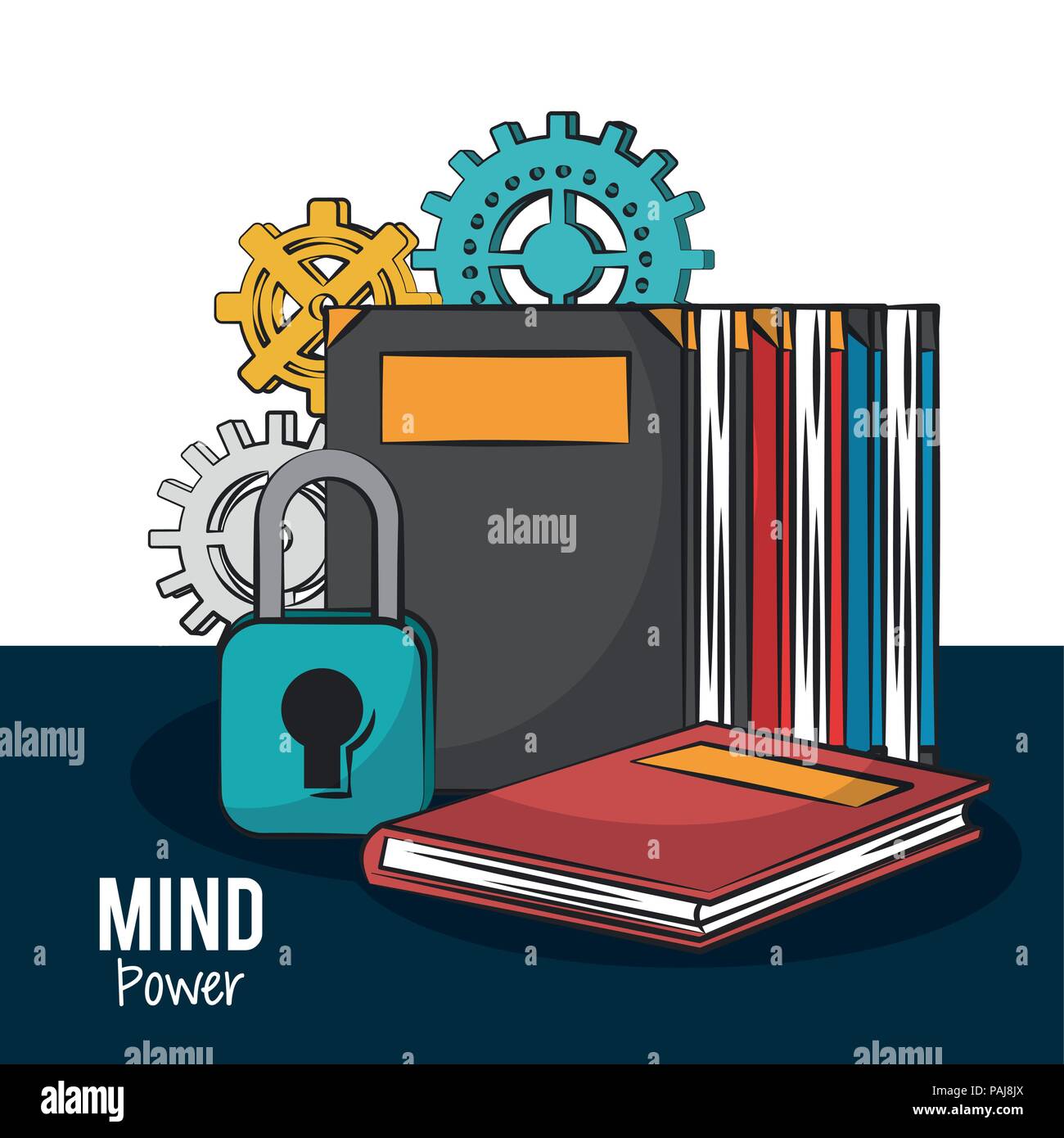 Mind power and intelligence cartoons elements vector illustration ...
