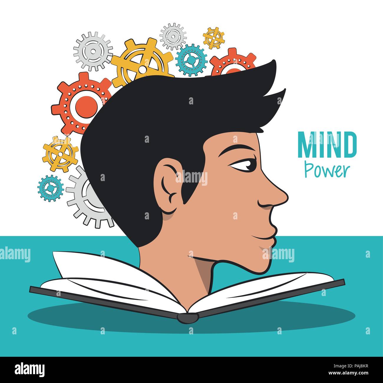 Mind power and intelligence cartoons elements vector illustration ...