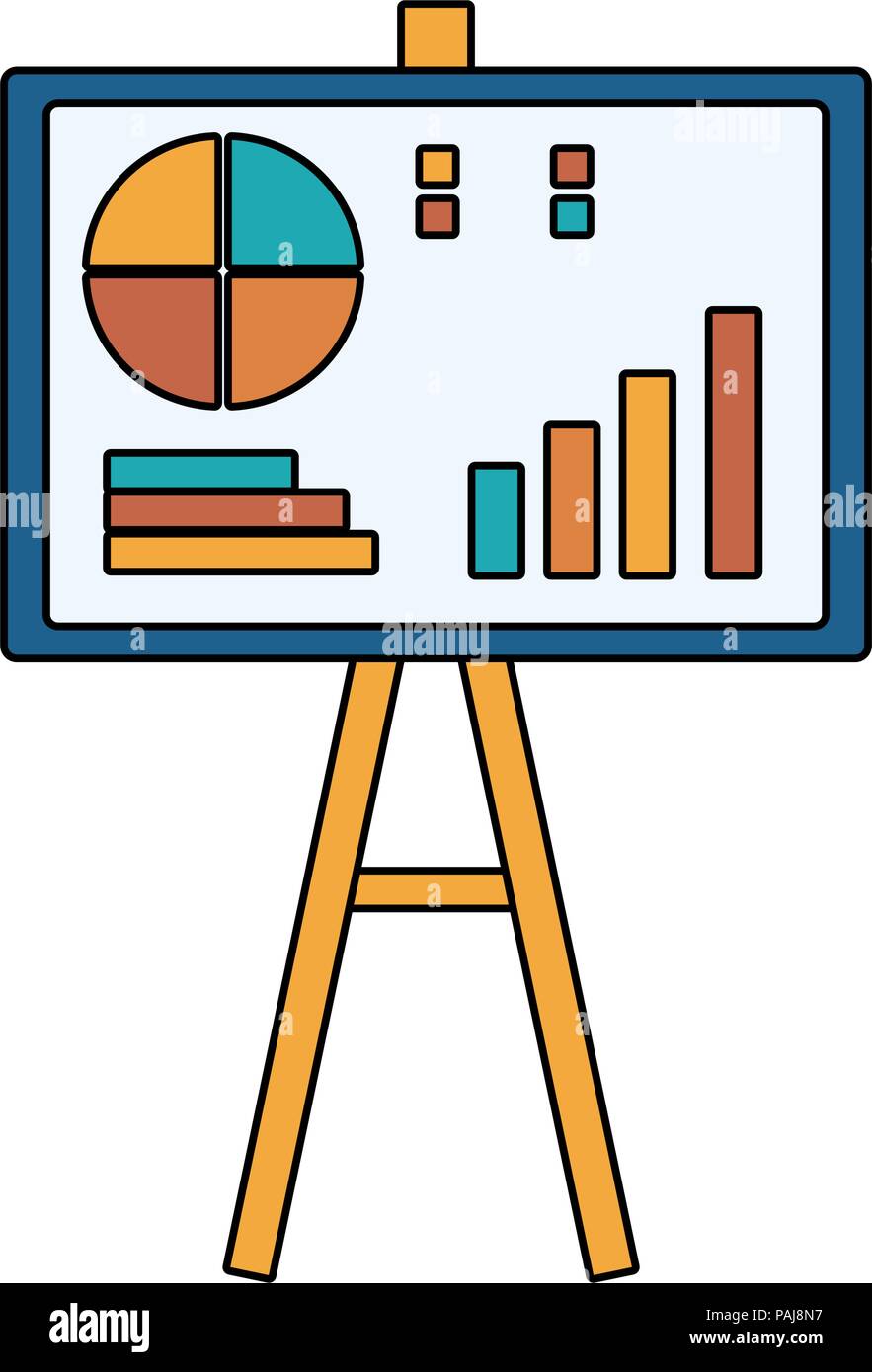 Statistics on whiteboard vector illustration graphic design Stock ...