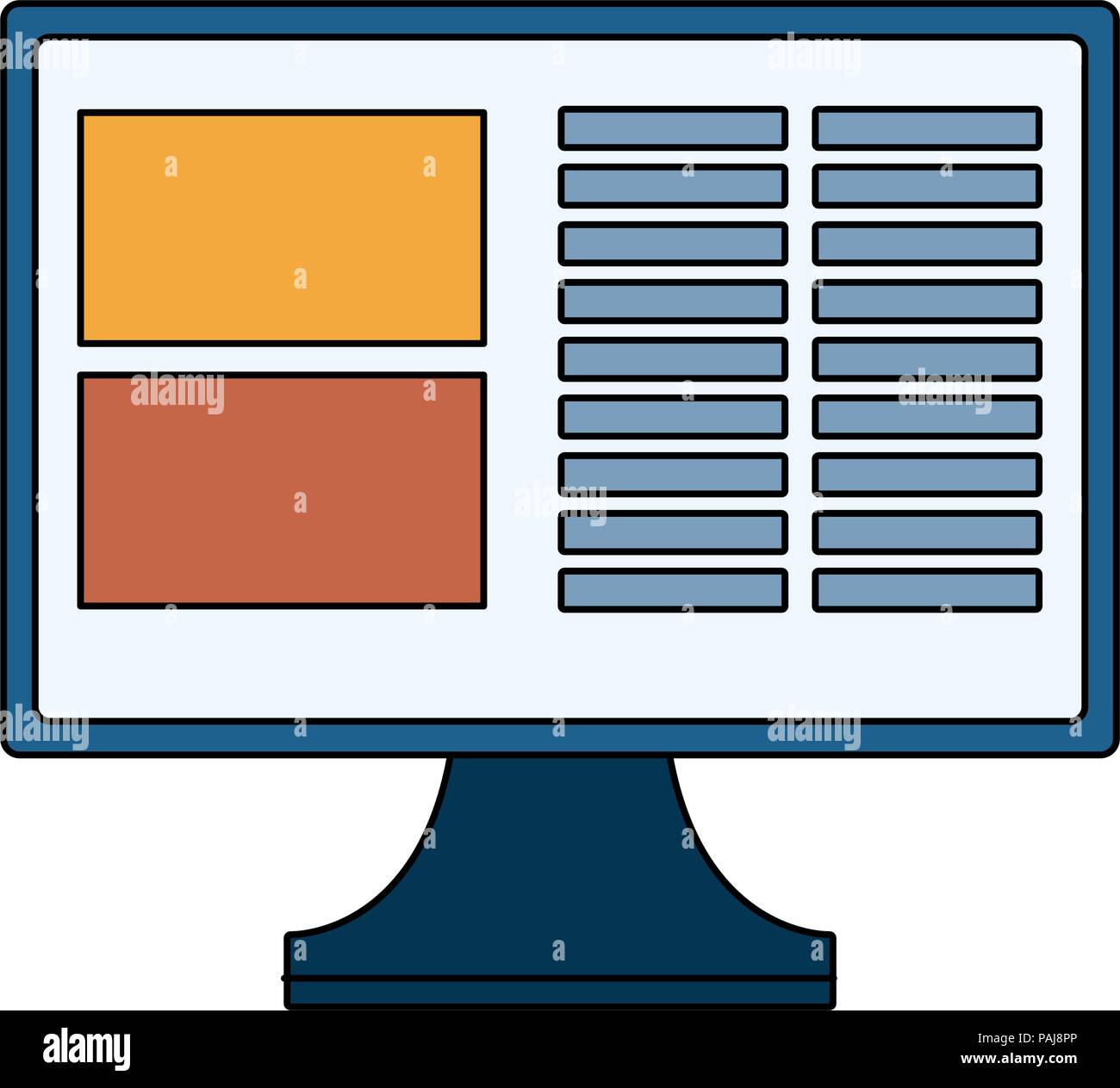 Computer screen on vector illustration graphic design Stock Vector ...