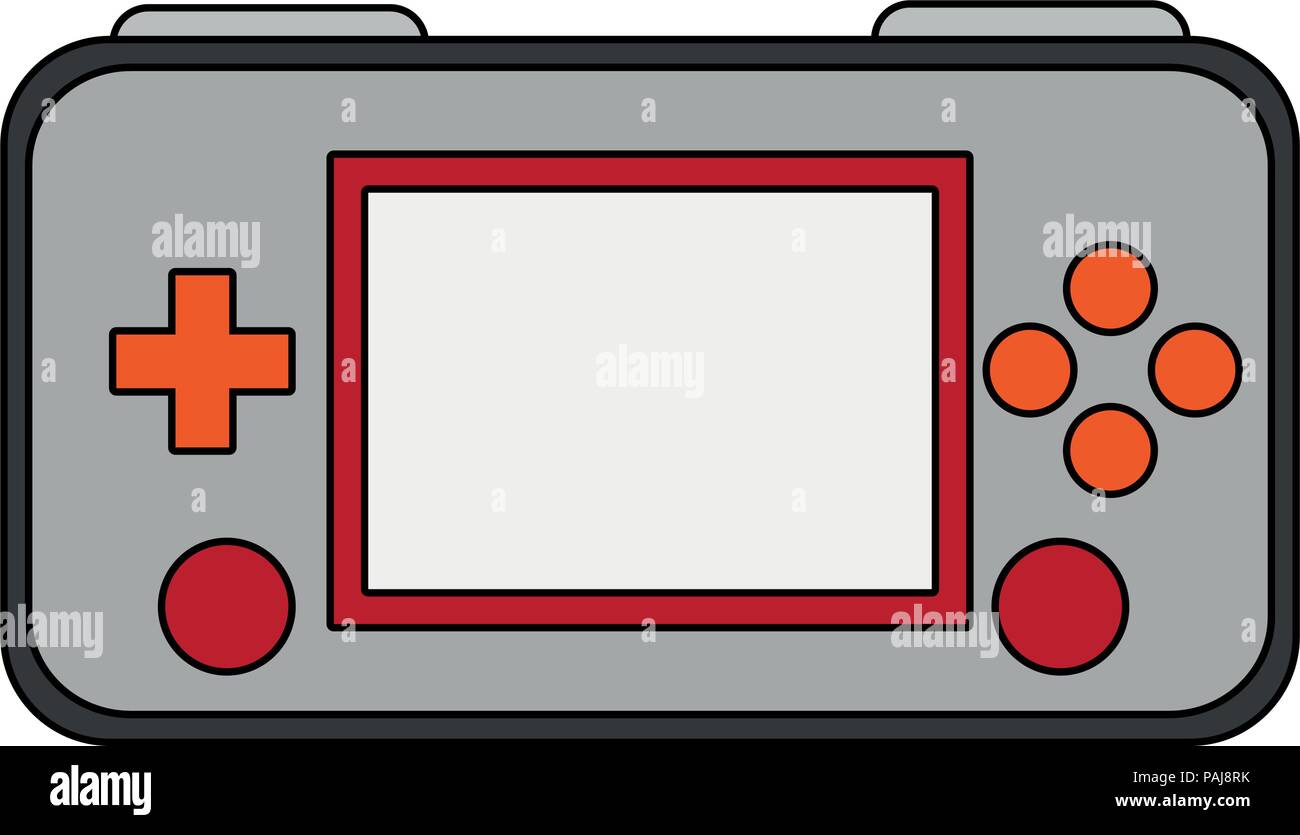 Retro videogame console portable vector illustration graphic design ...