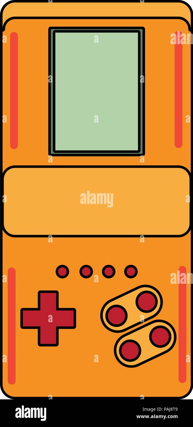 Retro videogame console portable vector illustration graphic design ...