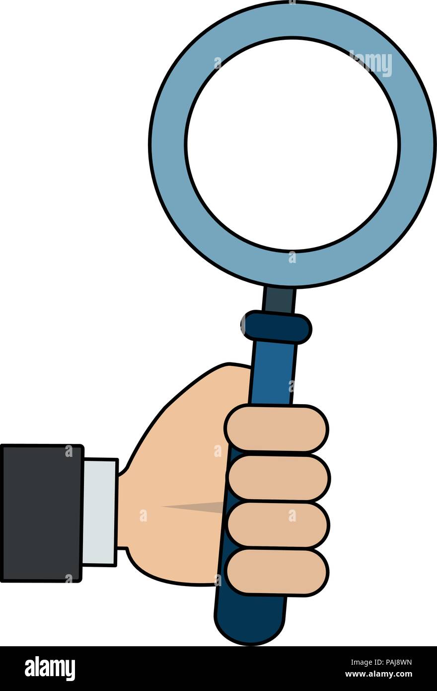 Hand holding magnifying glass vector illustration graphic design Stock ...