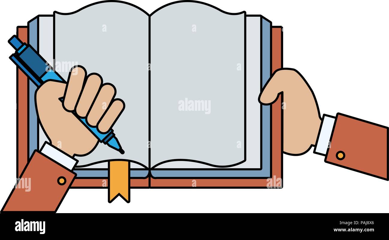 Hand writting on book vector illustration graphic design Stock Vector ...