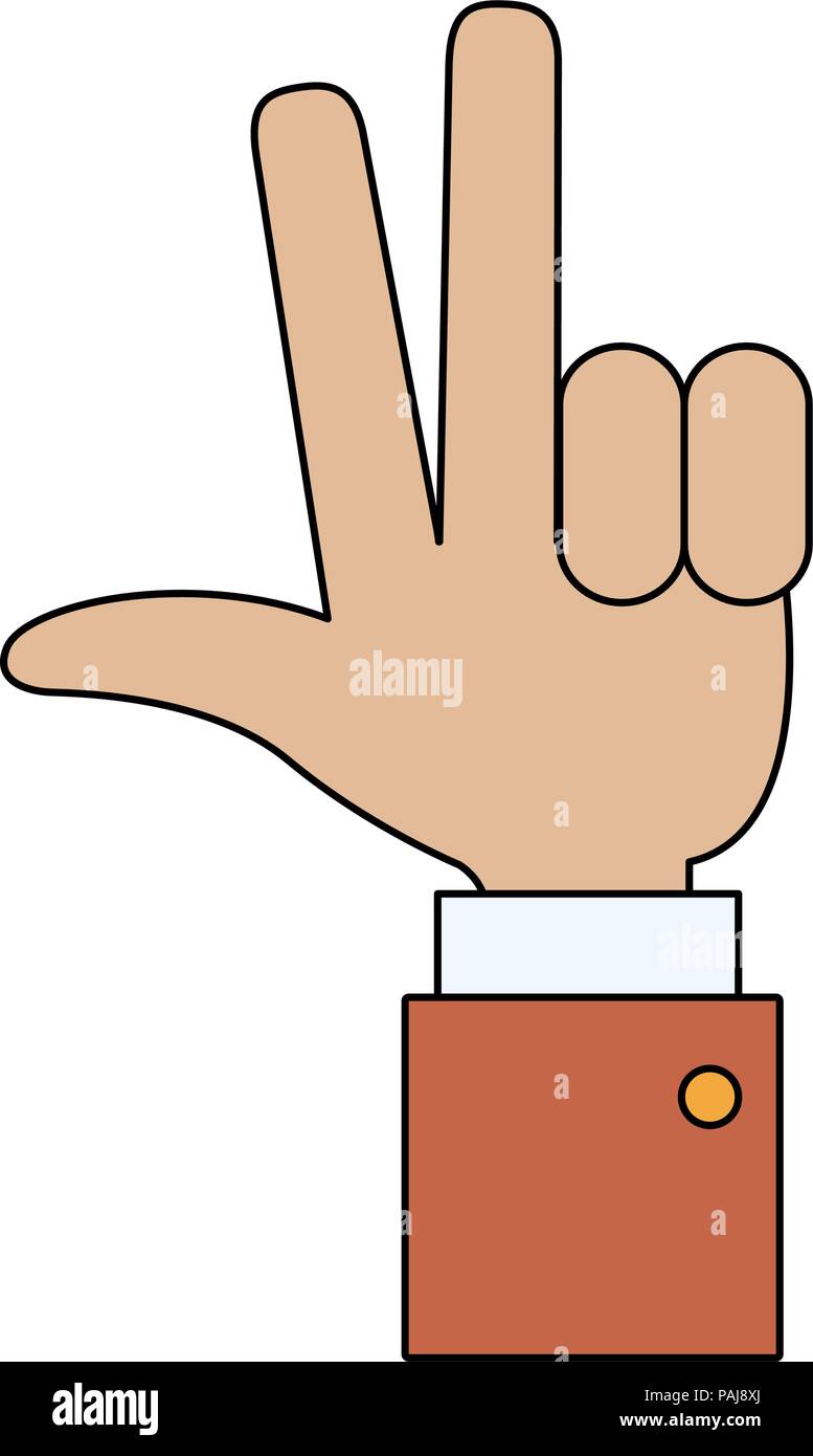 Hand three number sign vector illustration graphic design Stock Vector ...