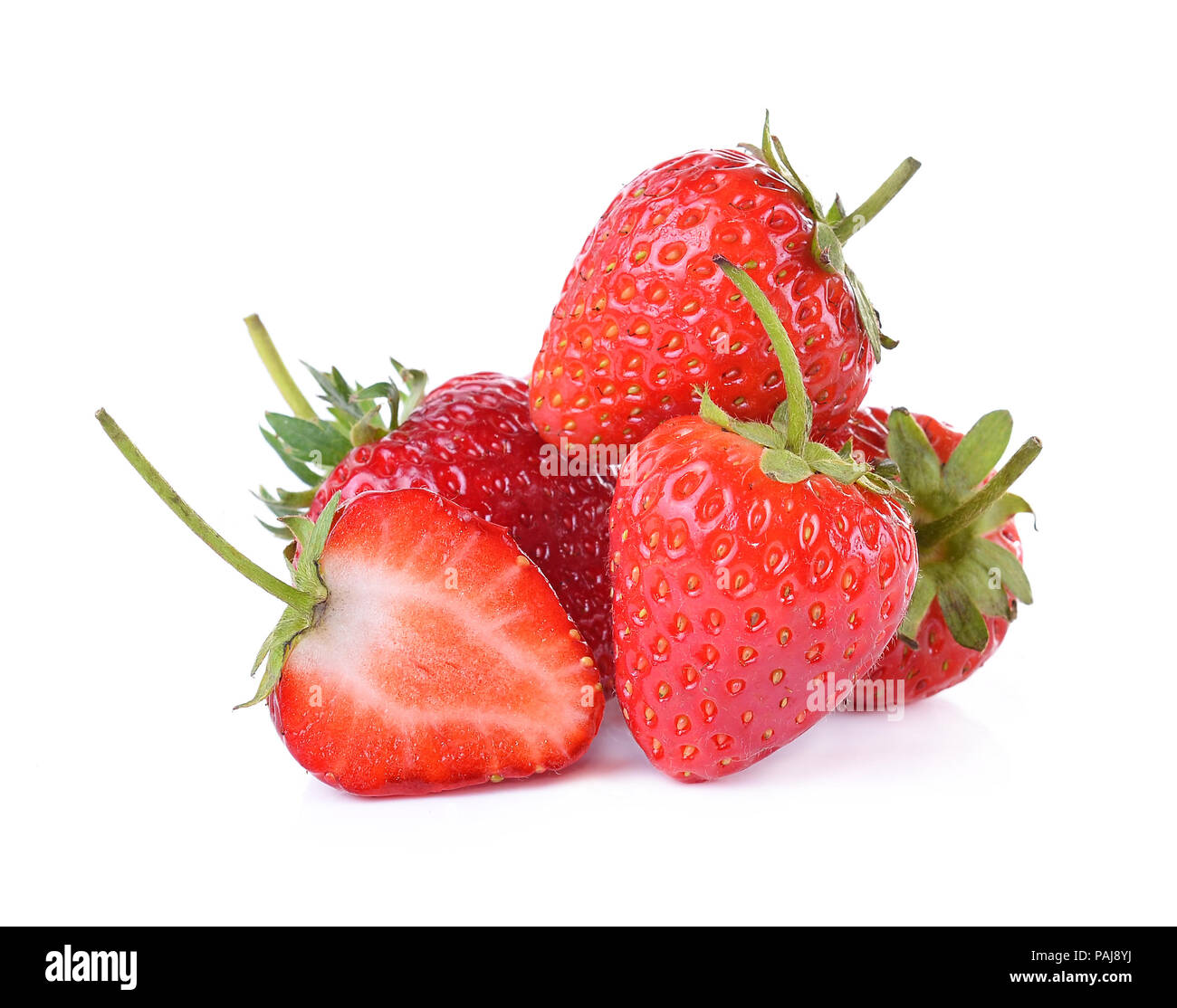 Strawberry on white background Stock Photo - Alamy