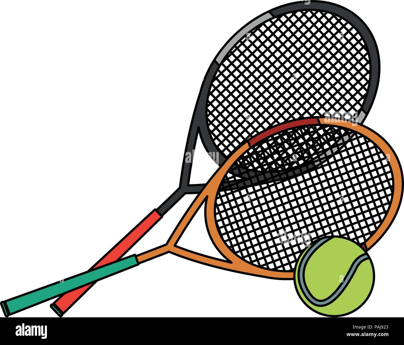 Tennis rackets crossed with ball vector illustration graphic design ...