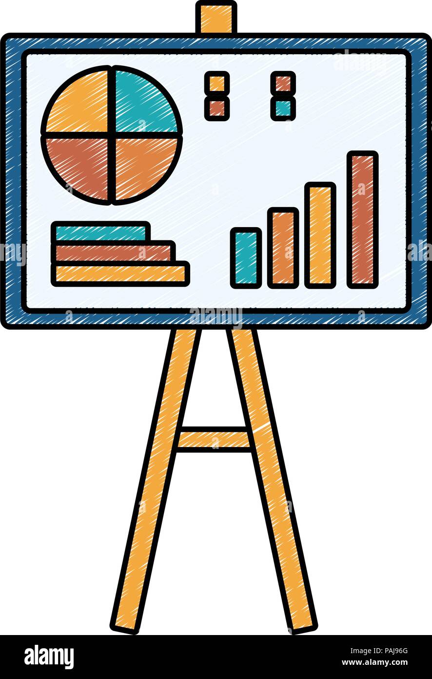 Statistics on whiteboard vector illustration graphic design Stock ...