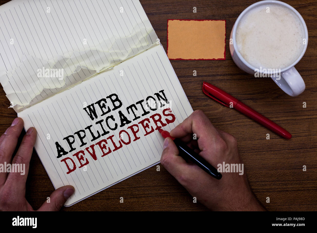 Handwriting Text Writing Web Application Developers Concept Meaning Internet Programming