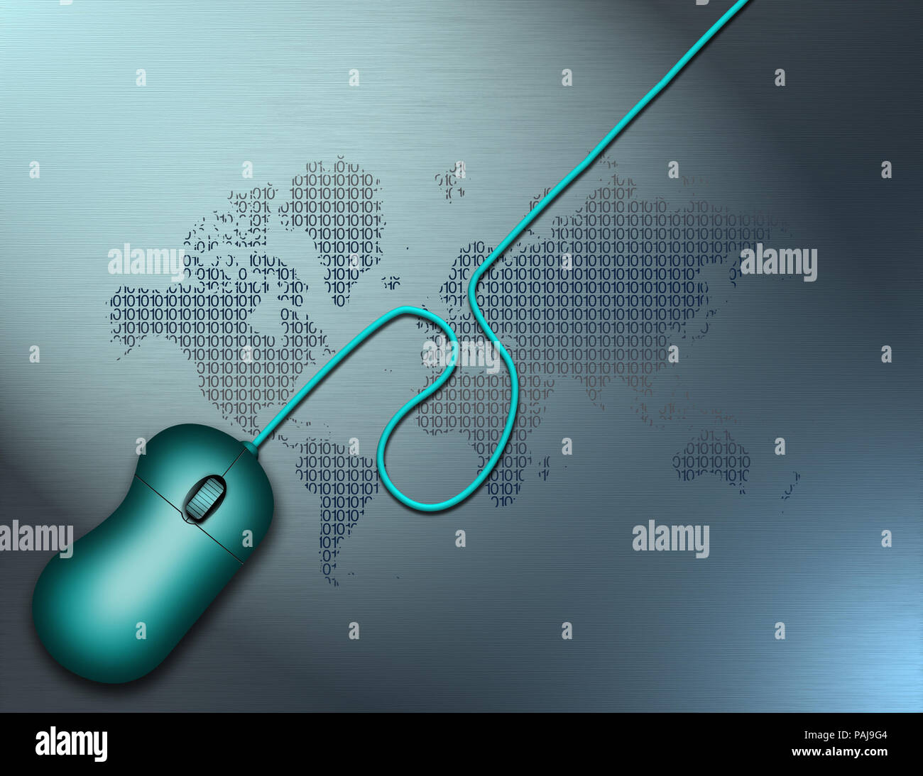 Computer mouse. World map background Stock Photo - Alamy