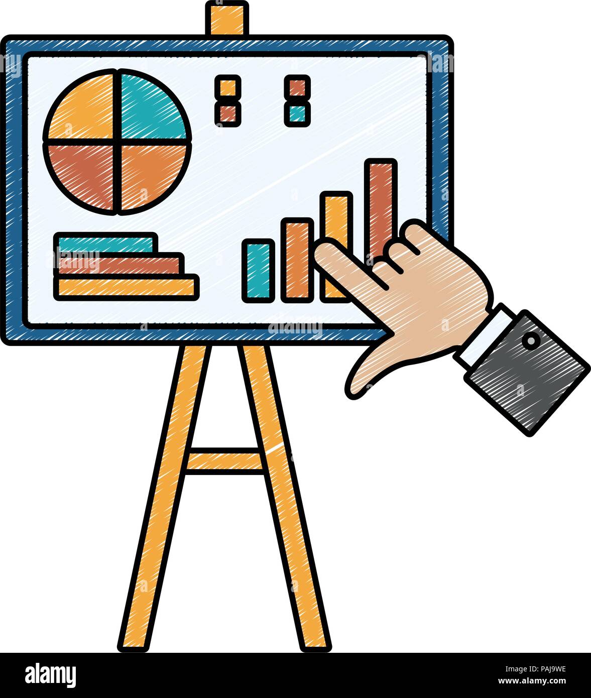 Statistics on whiteboard vector illustration graphic design Stock ...