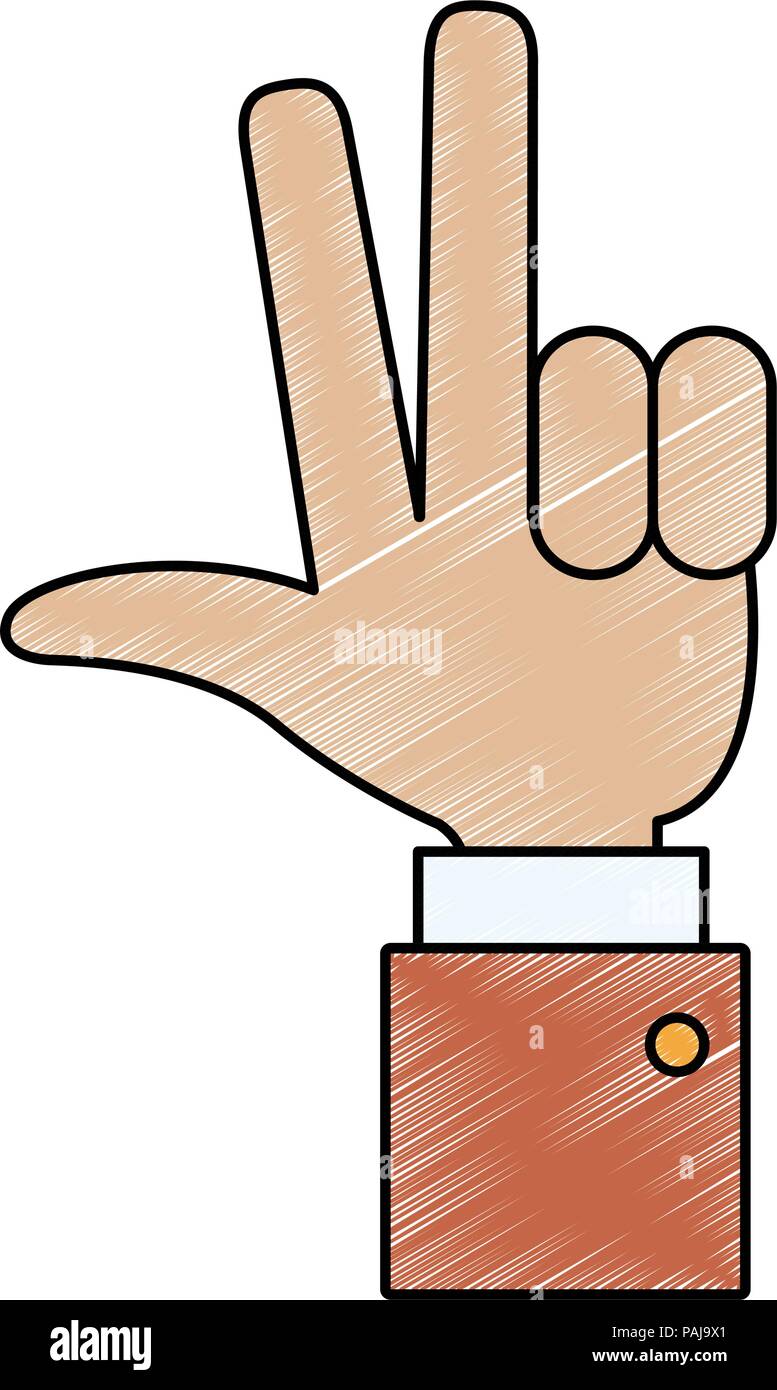 Hand three number sign vector illustration graphic design Stock Vector ...