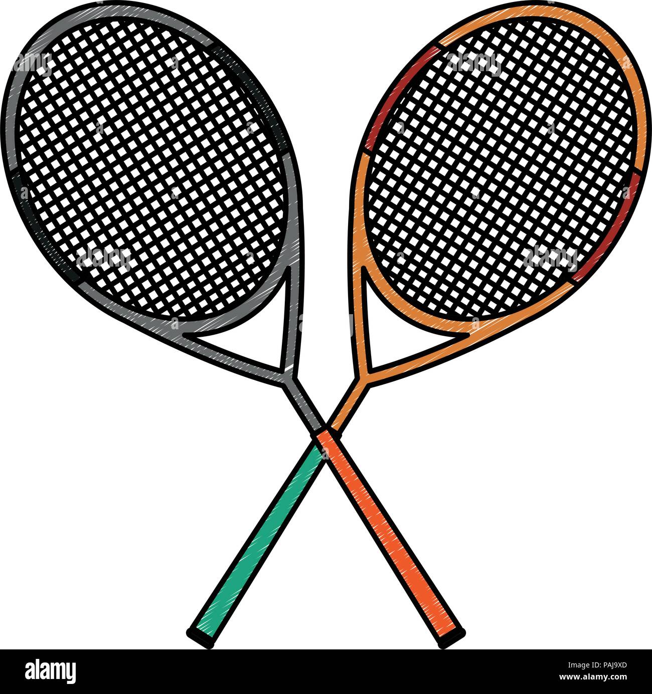 Tennis rackets crossed vector illustration graphic design Stock Vector ...