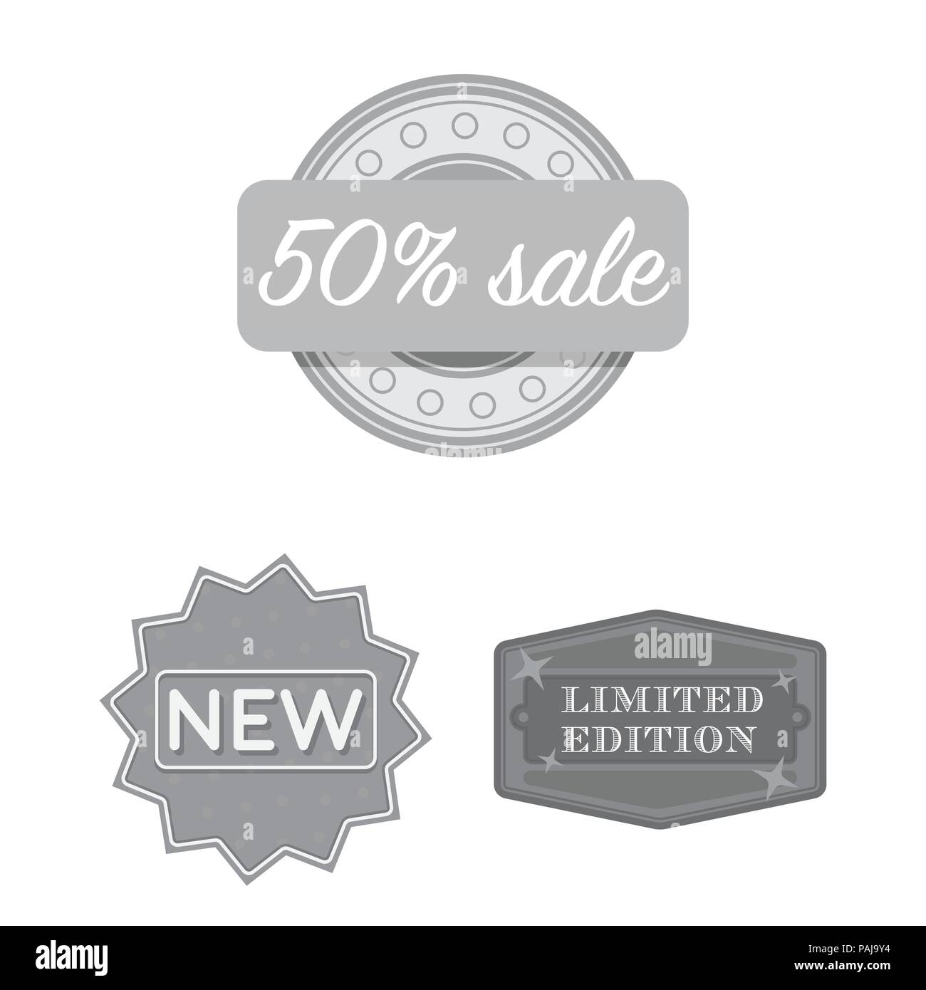 Different label monochrome icons in set collection for design. Index ...