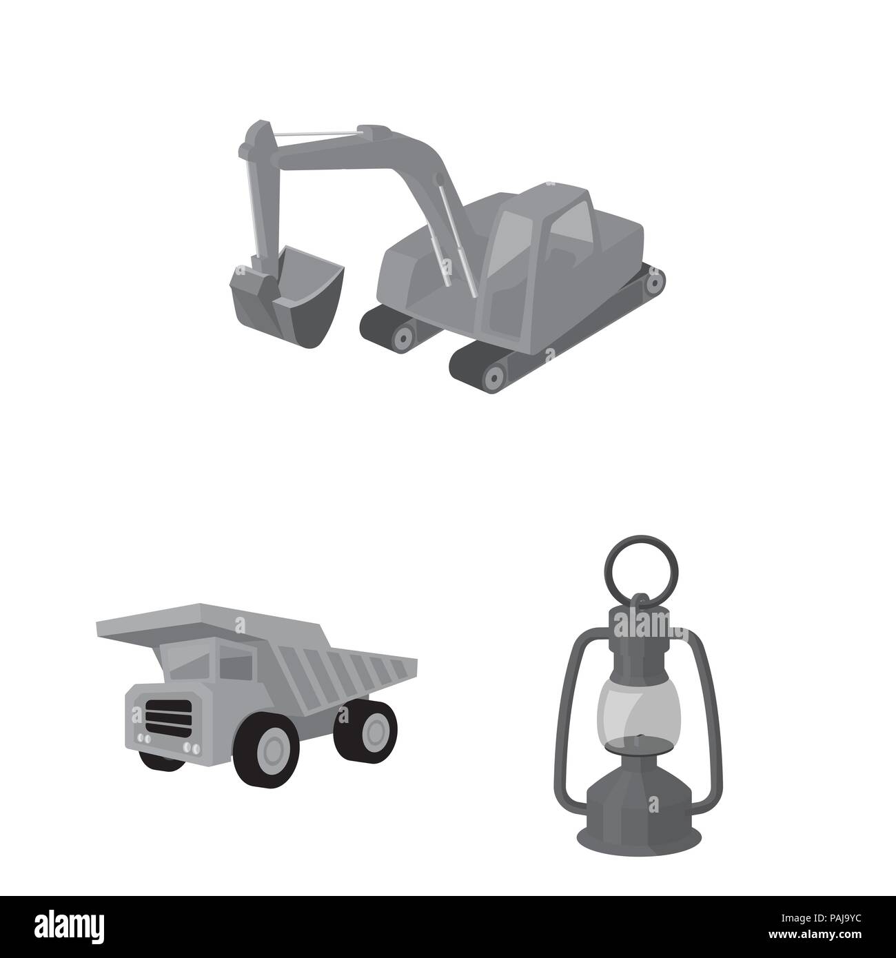 Mining industry monochrome icons in set collection for design ...