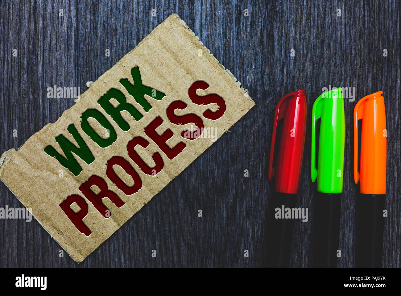 Writing note showing Work Process. Business photo showcasing Standard ...