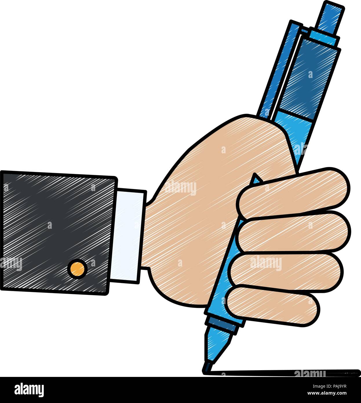 Hand with pen vector illustration graphic design Stock Vector Image ...