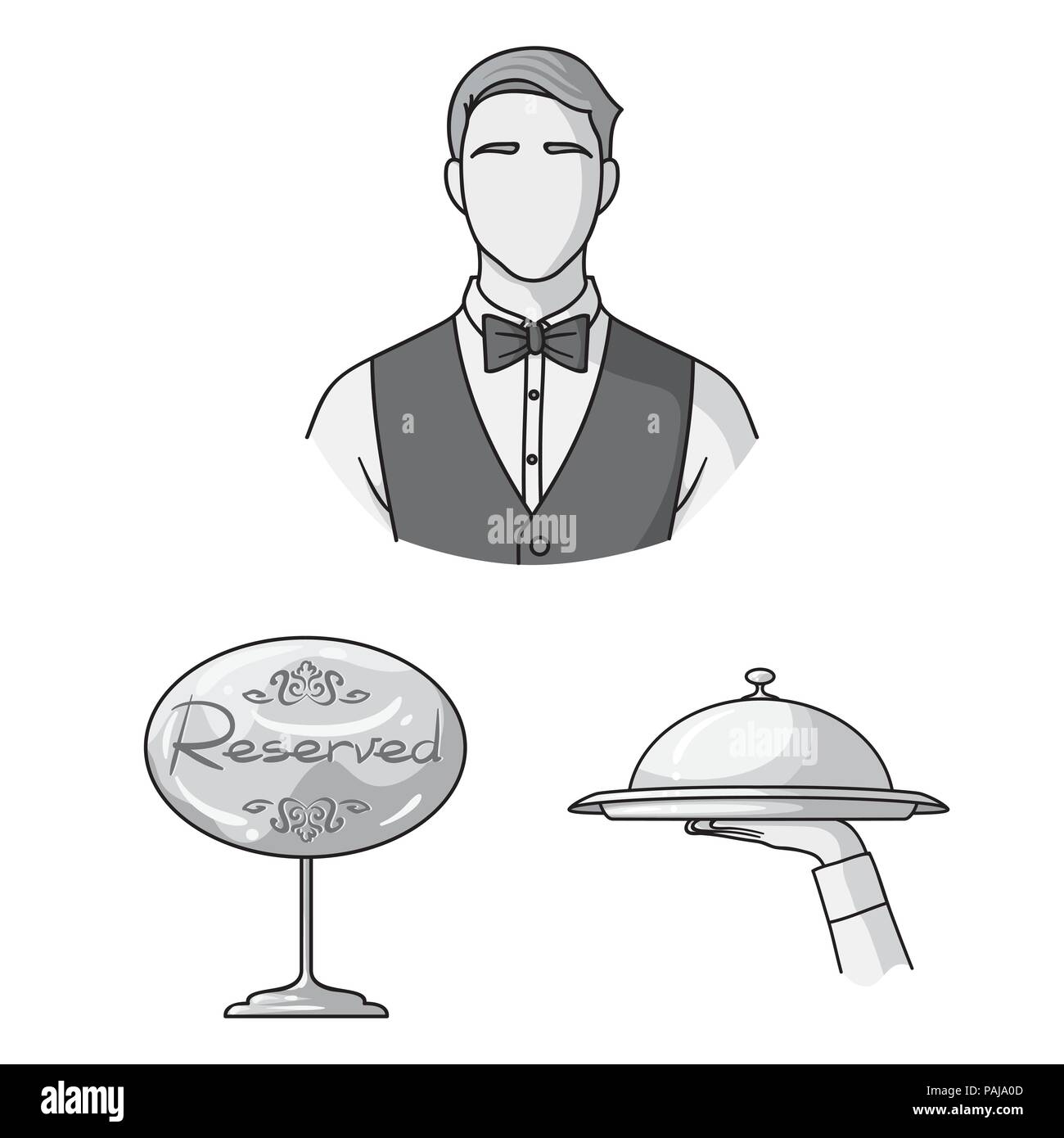 Restaurant and bar monochrome icons in set collection for design ...