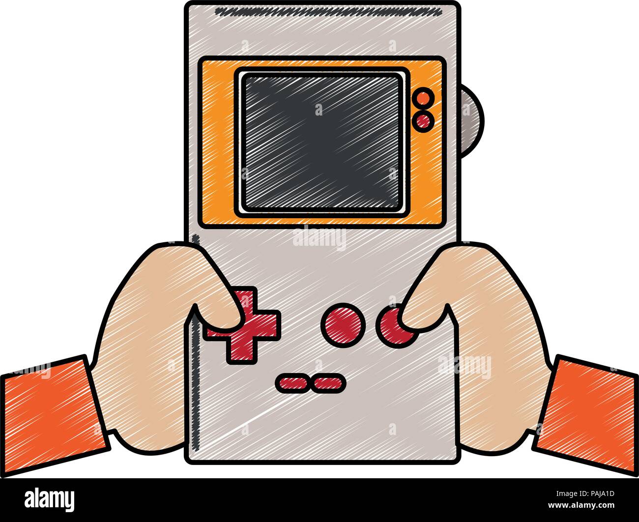 Retro videogame console portable vector illustration graphic design ...