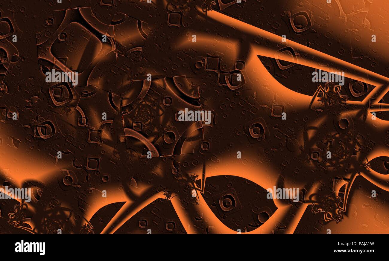 Digital fractal 3d design textured illustration of a brown color hi-res ...