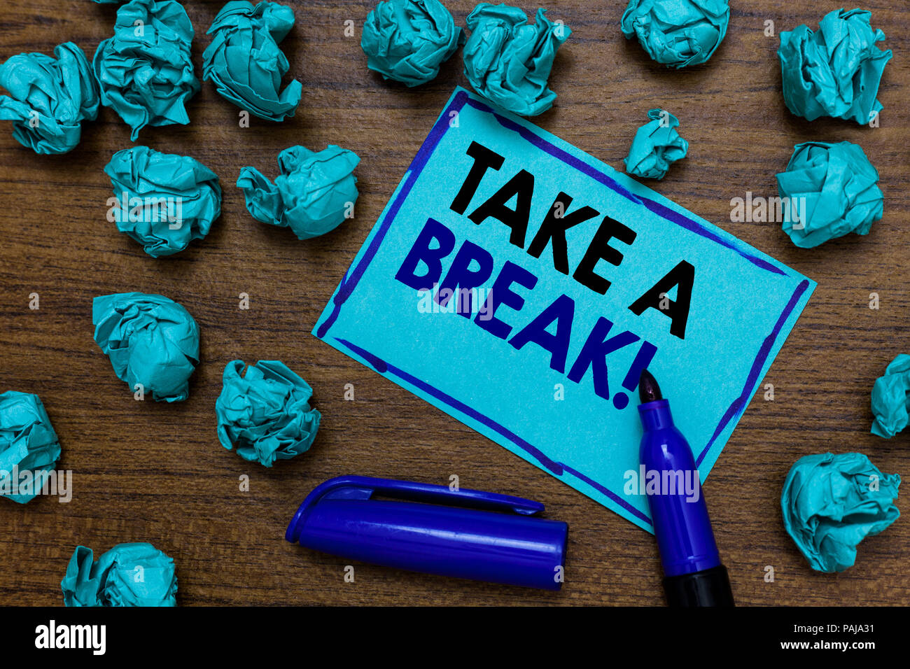 Conceptual hand writing showing Take A Break. Business photo showcasing ...