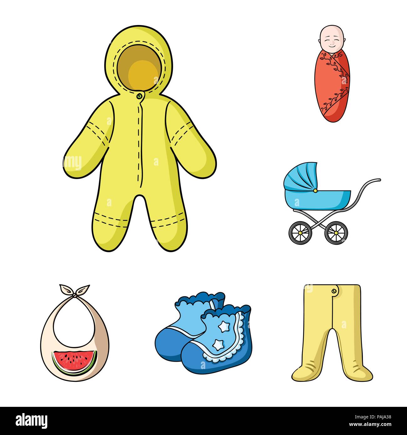 Birth of a baby cartoon icons in set collection for design. Newborn and ...