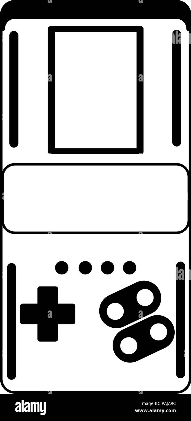 Retro videogame console portable vector illustration graphic design ...